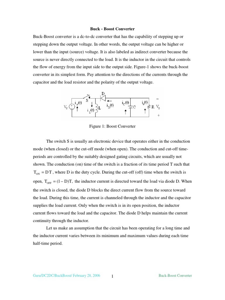 Buck - Boost Converter | PDF | Electrical Components | Power (Physics)