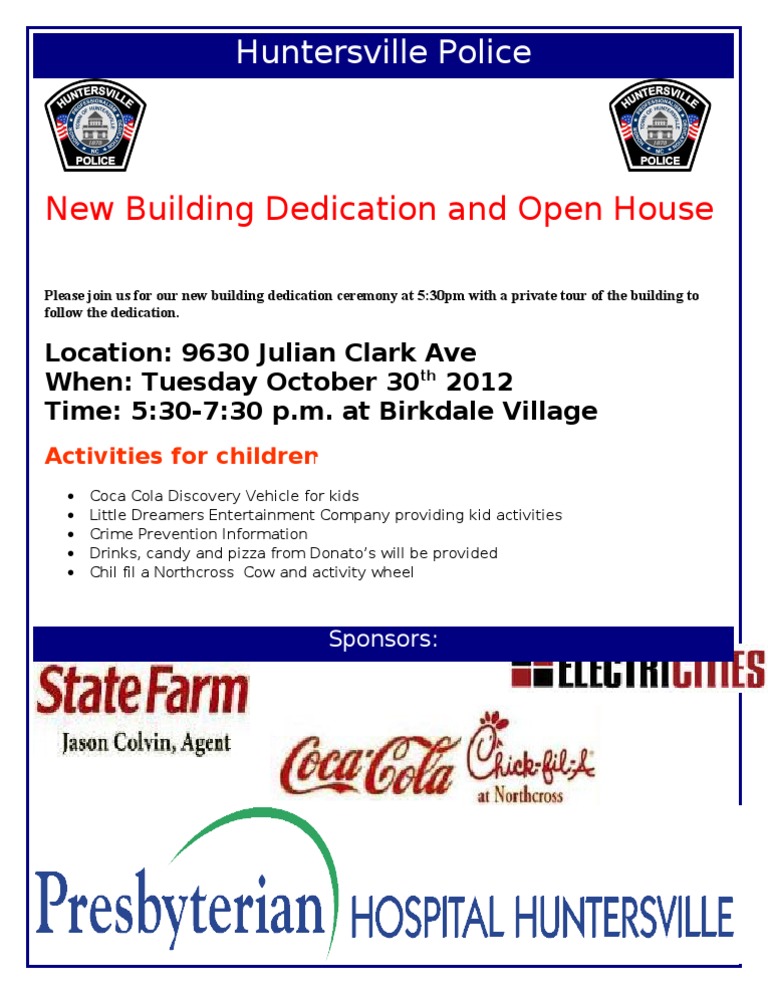New Building Dedication Event in Huntersville | PDF | Home & Garden
