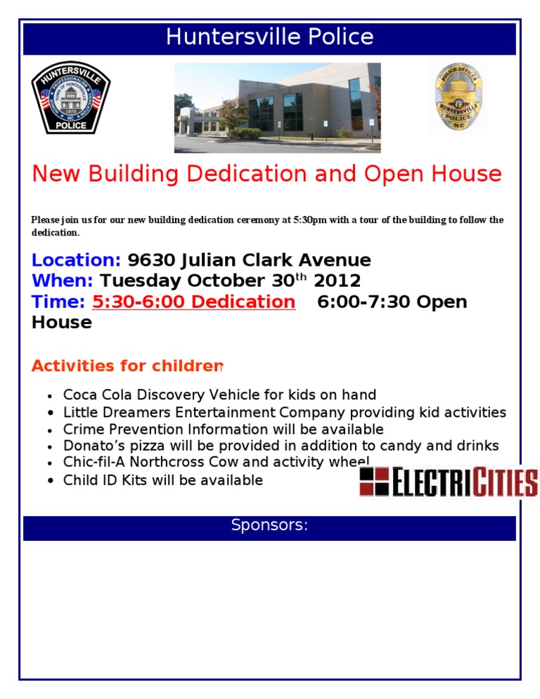 New Building Dedication Event in Huntersville | PDF | Social Science
