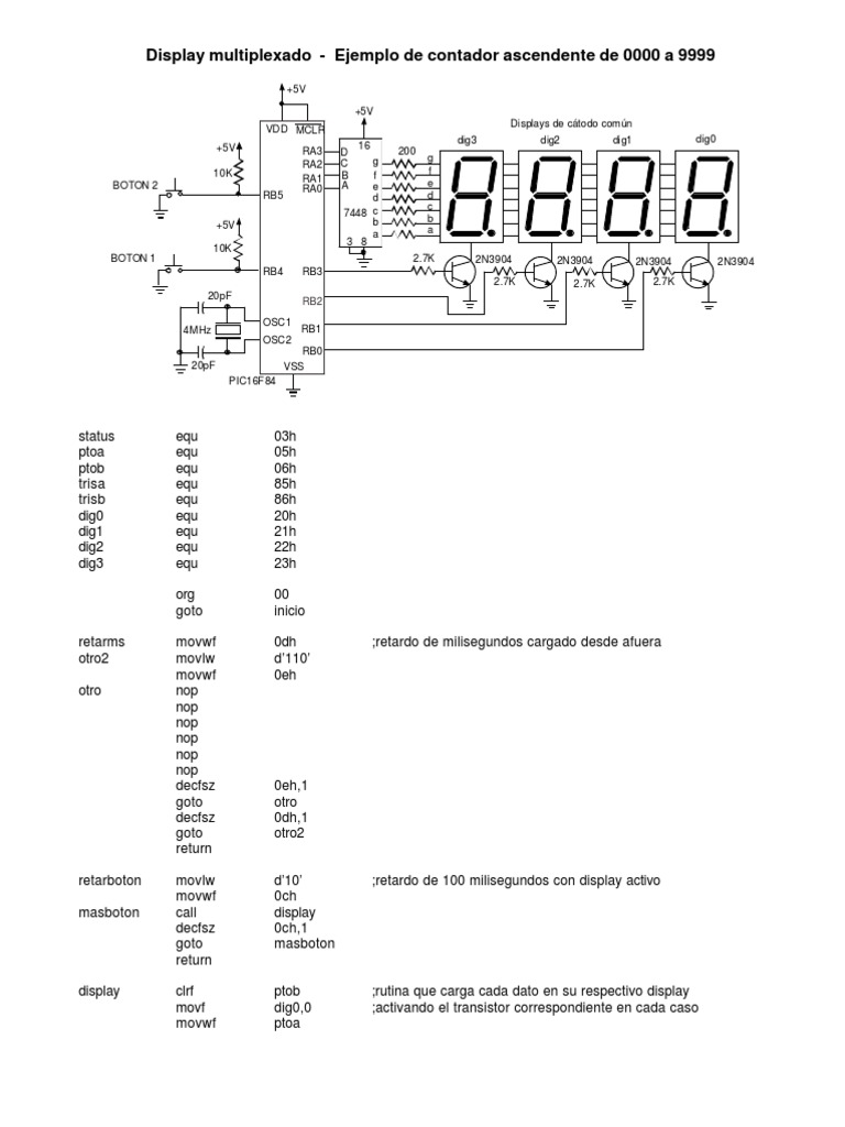Display Multiplexado | PDF | Electrónica | Ingeniería Electrónica
