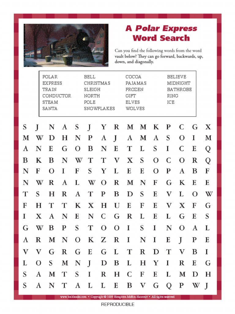 Polar Express Activities - Word Search | PDF