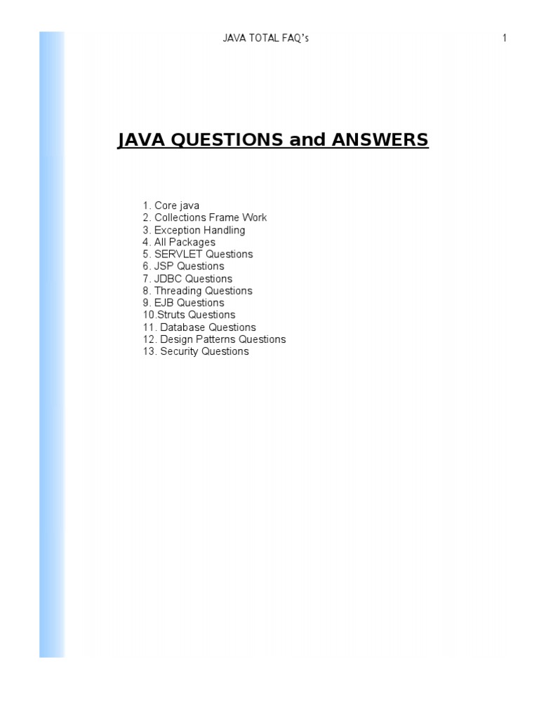Java Faq Material Pdf Class Computer Programming Method