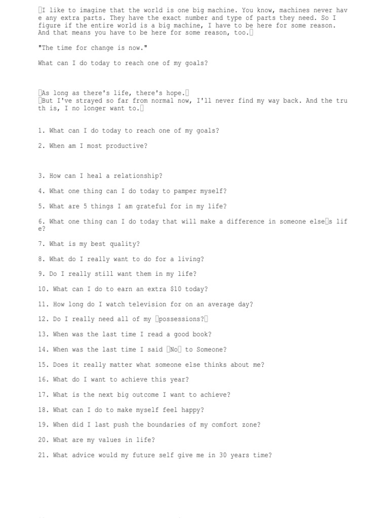 Thought Provoking Questions | PDF | Happiness | Anger