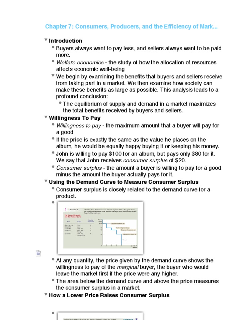 Chapter 7: Consumers, Producers, and The Efficiency of Mark.. | PDF ...
