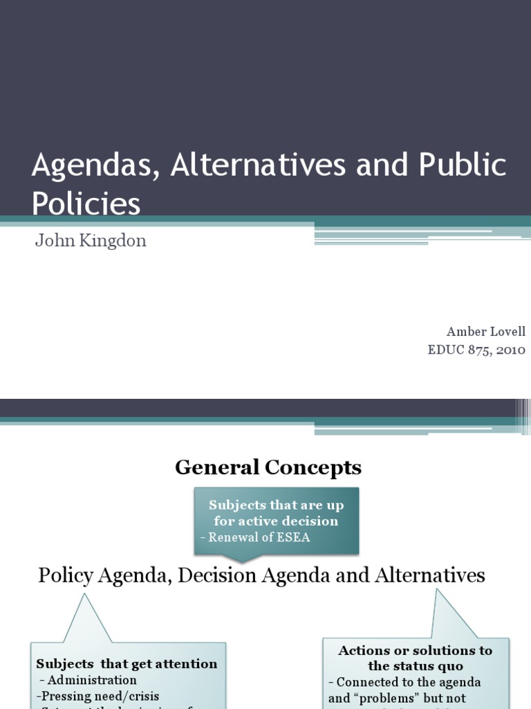Educ875 - Agendas, Alternatives and Public Policies PDF | PDF | School ...