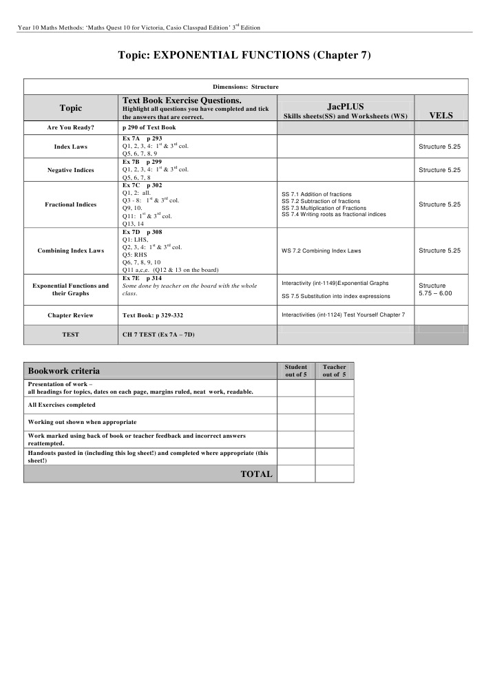 Year 10 Exponential Functions Guide | PDF