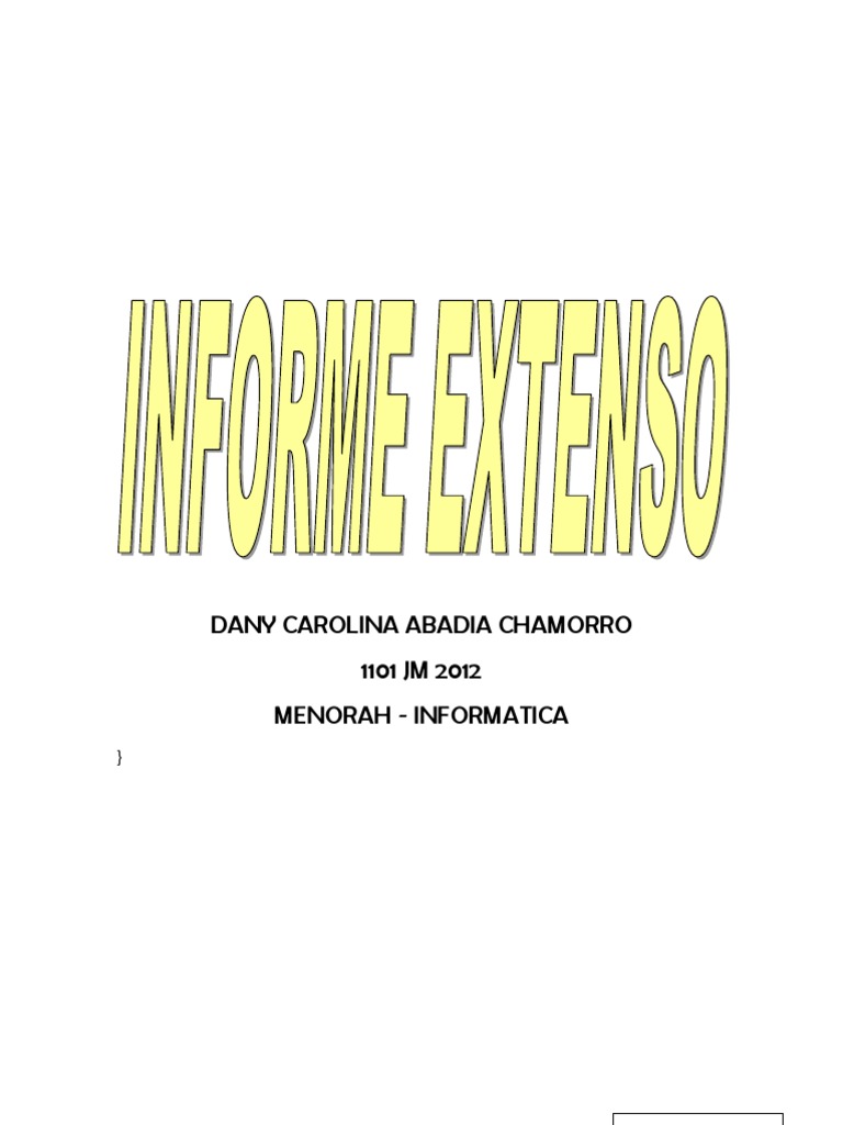 Informe Extenso | PDF | Factores humanos y ergonomía | Encendiendo
