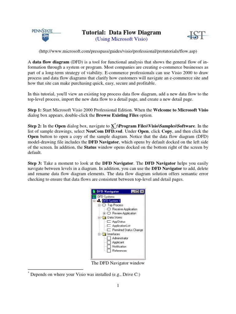 Tutorial: Data Flow Diagram: (Using Microsoft Visio) | PDF | Areas Of Computer Science | System ...
