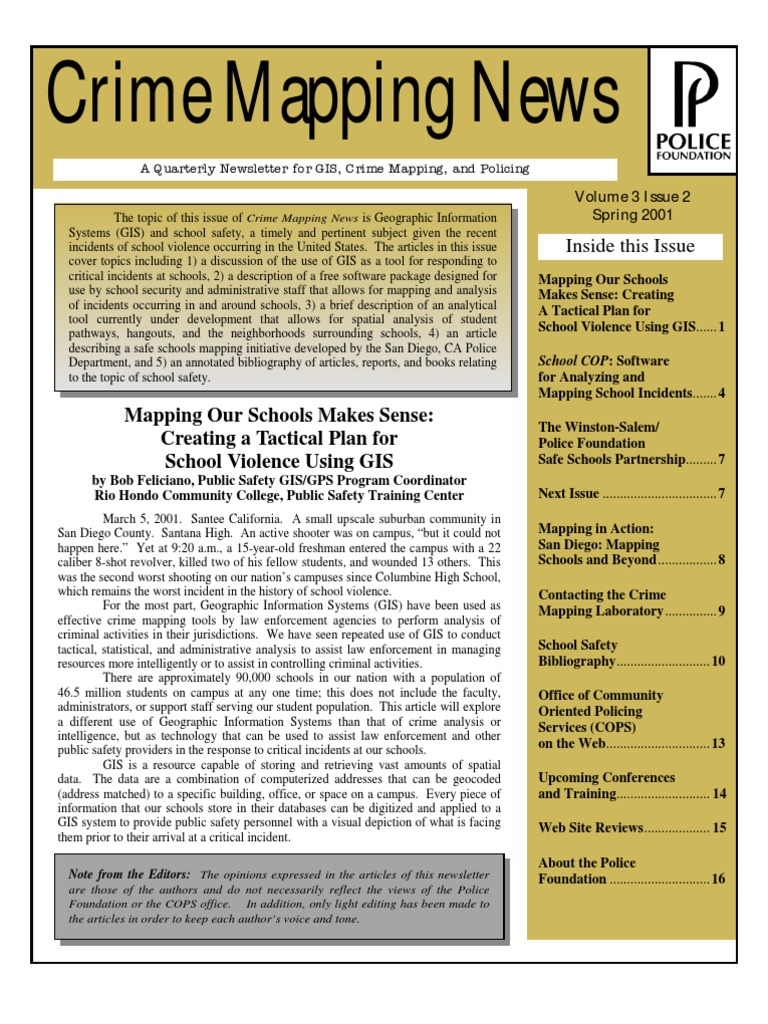 Crime Mapping News Vol 3 Issue 2 (Spring 2001) | PDF | Geographic ...