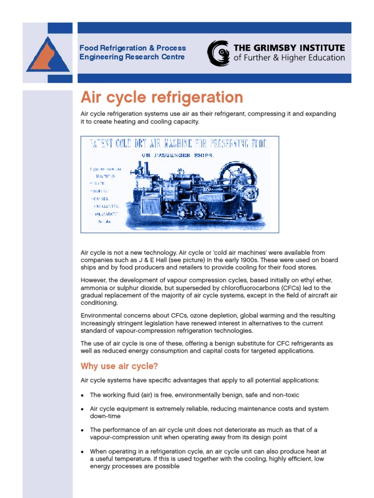 Air Cycle Refrigeration Explained | PDF | Gas Compressor | Refrigeration