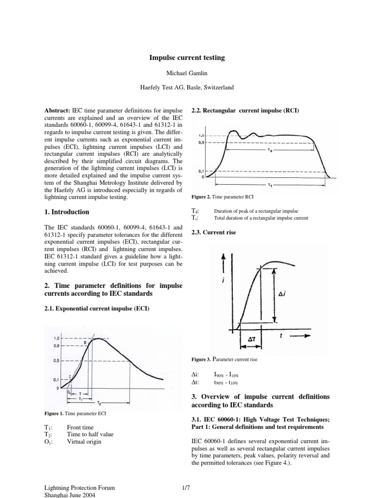 Impulse Current Testing According IEC | PDF