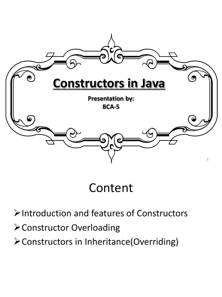 Constructors In Java Constructor Object Oriented