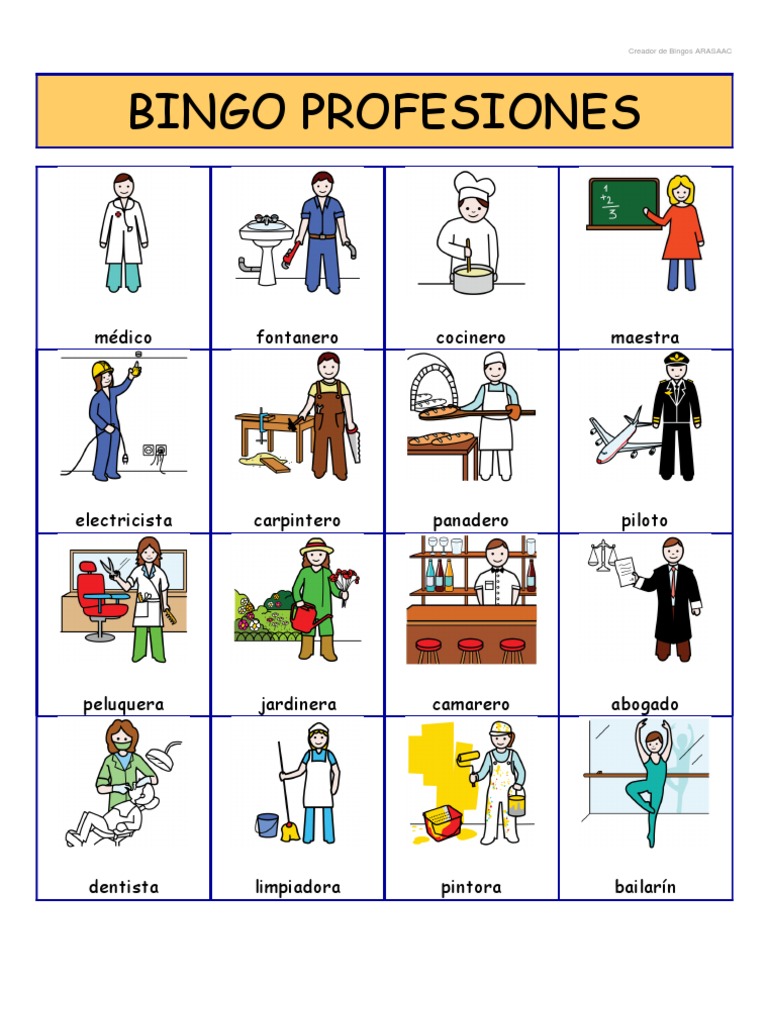 Bingo Profesiones | PDF