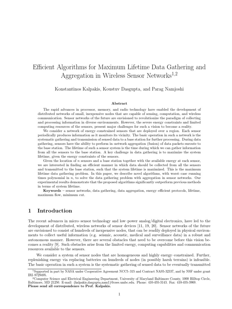 Efficient Algorithms For Maximum Lifetime Data Gathering and Aggregation in Wireless Sensor ...
