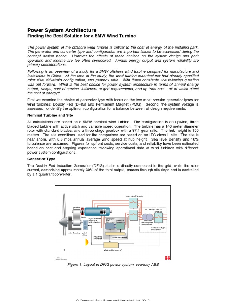 Power System Architecture Nextwind | PDF | Wind Power | Wind Turbine