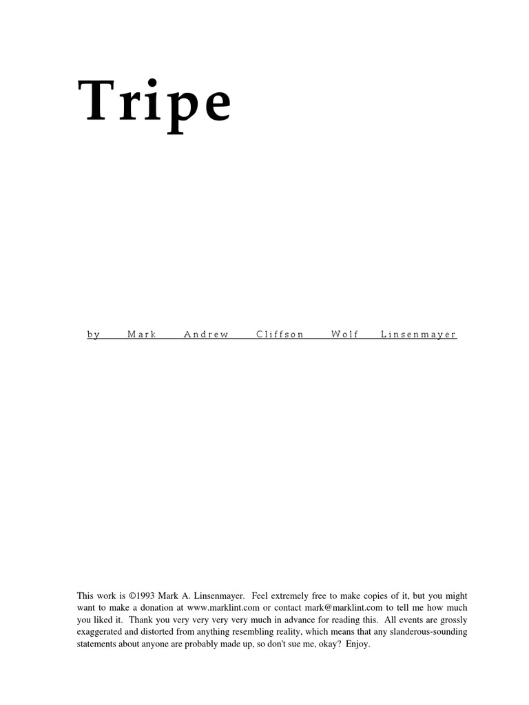 Tripe | PDF | Jokes | Thought