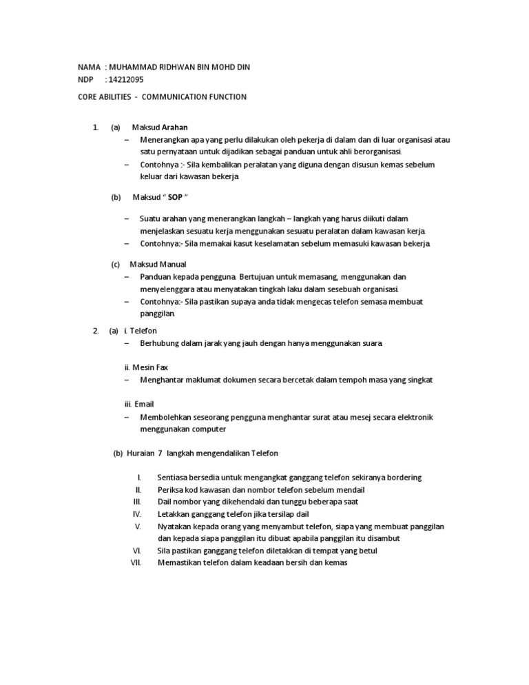 Core Abilities - Communication Function | PDF