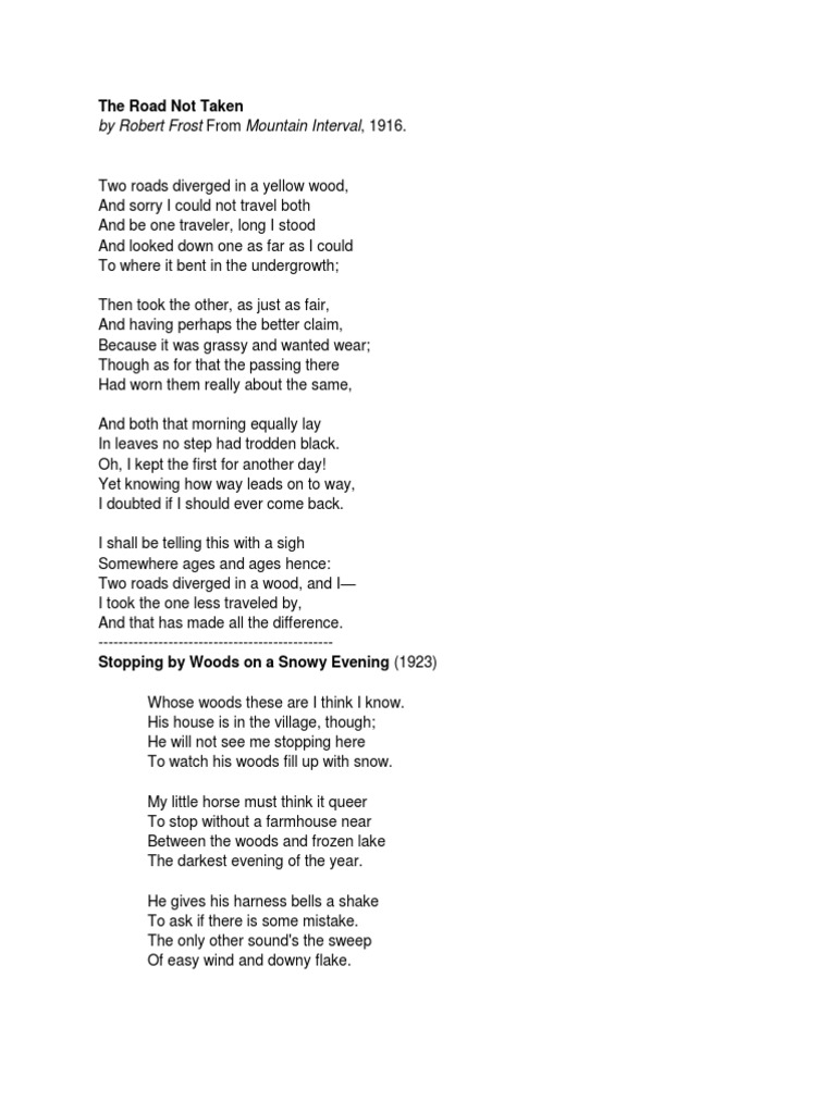 Robert Frost's Iconic Poems Explained | PDF