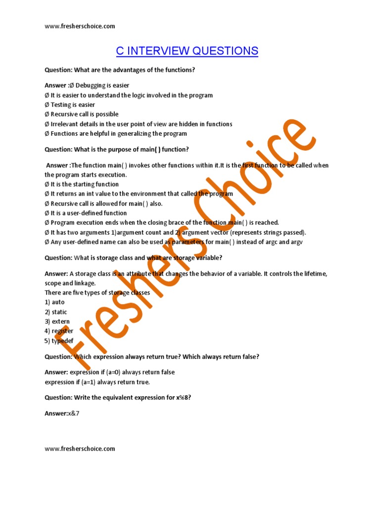 C Interview 1 Pdf Pointer Computer Programming Variable Computer Science 8486