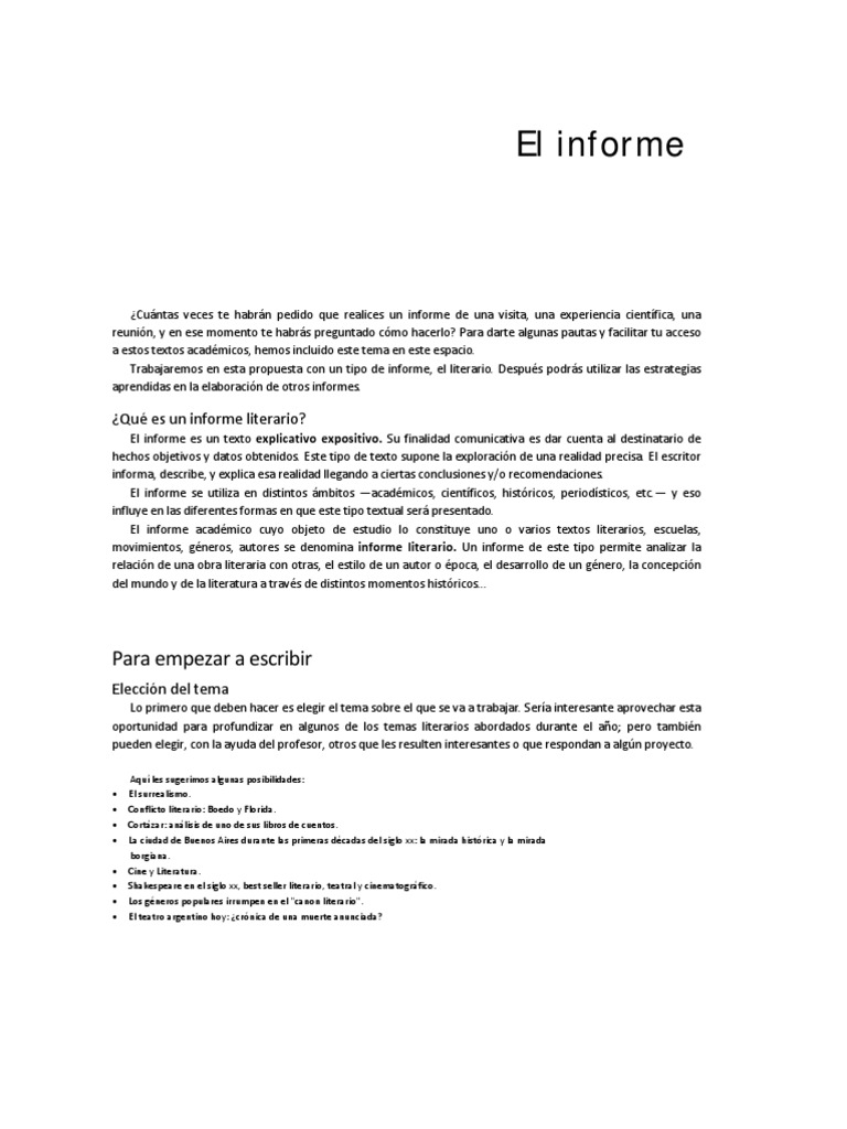 El Informe | Bibliografía | Libros