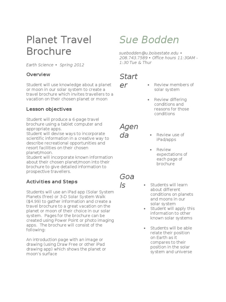 Solar System Travel Brochure Project | PDF | Solar System | Planets