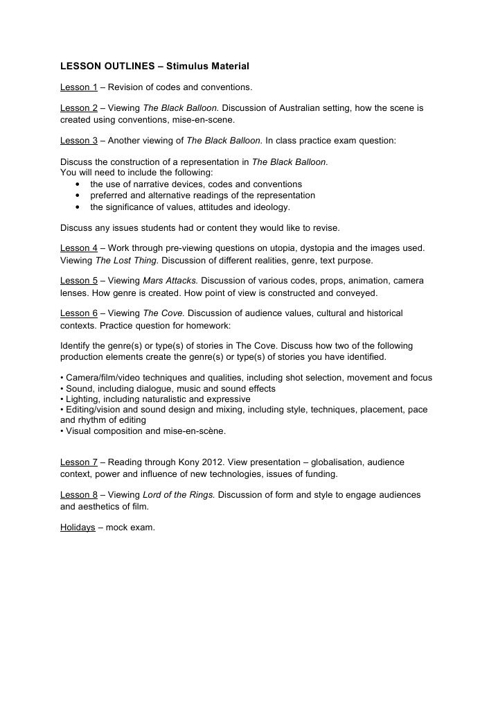 Lesson Outlines | PDF | Art