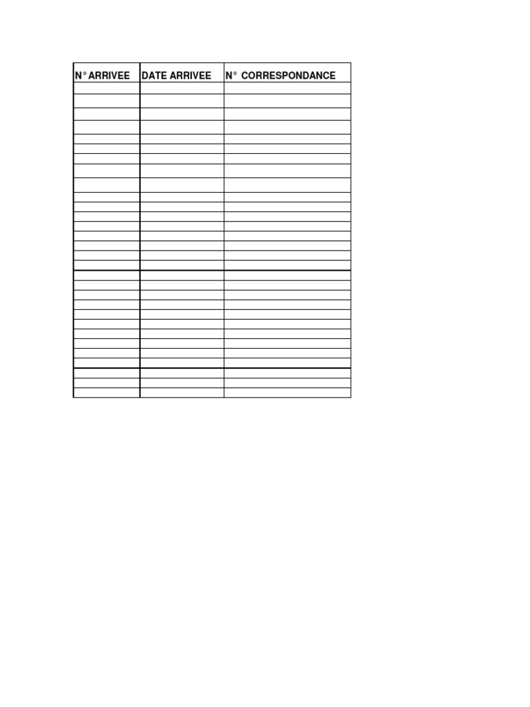 Arrival and Correspondence Log Template | PDF