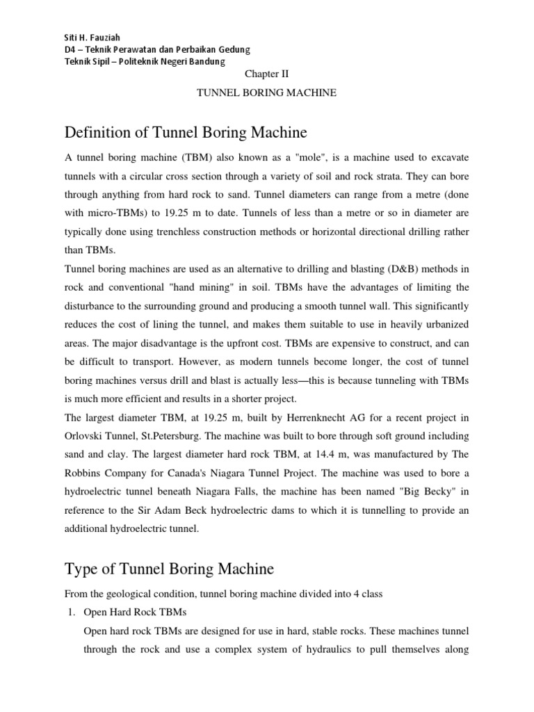 Definition of Tunnel Boring | PDF | Tunnel | Civil Engineering