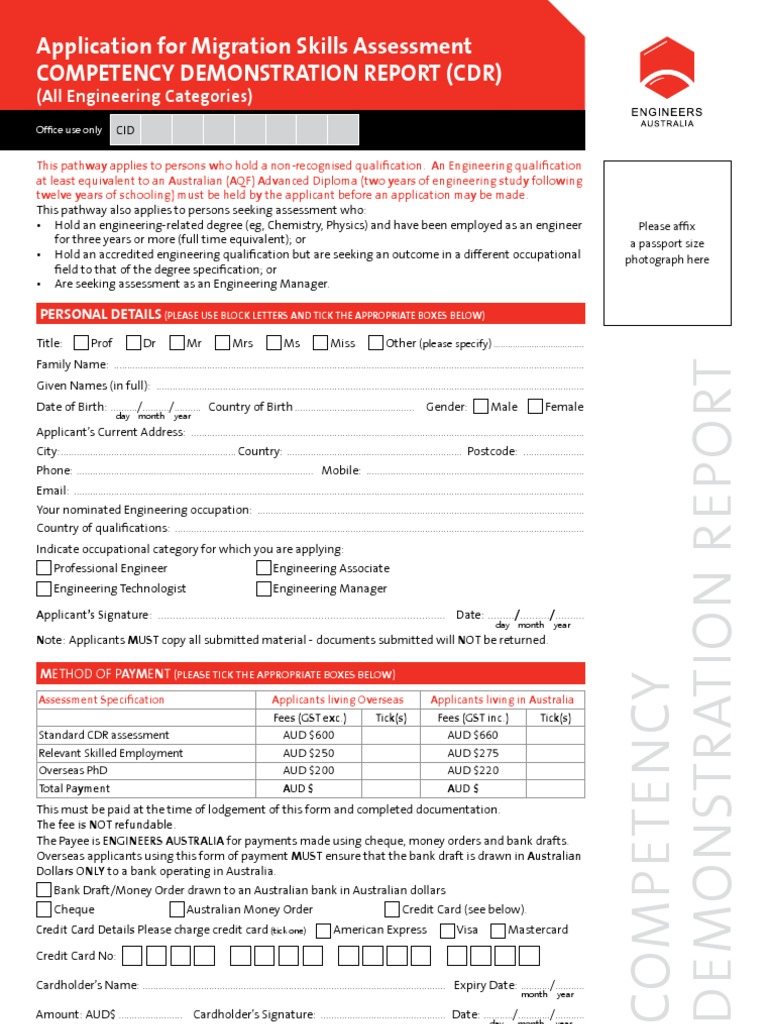 CDR Application Form | PDF