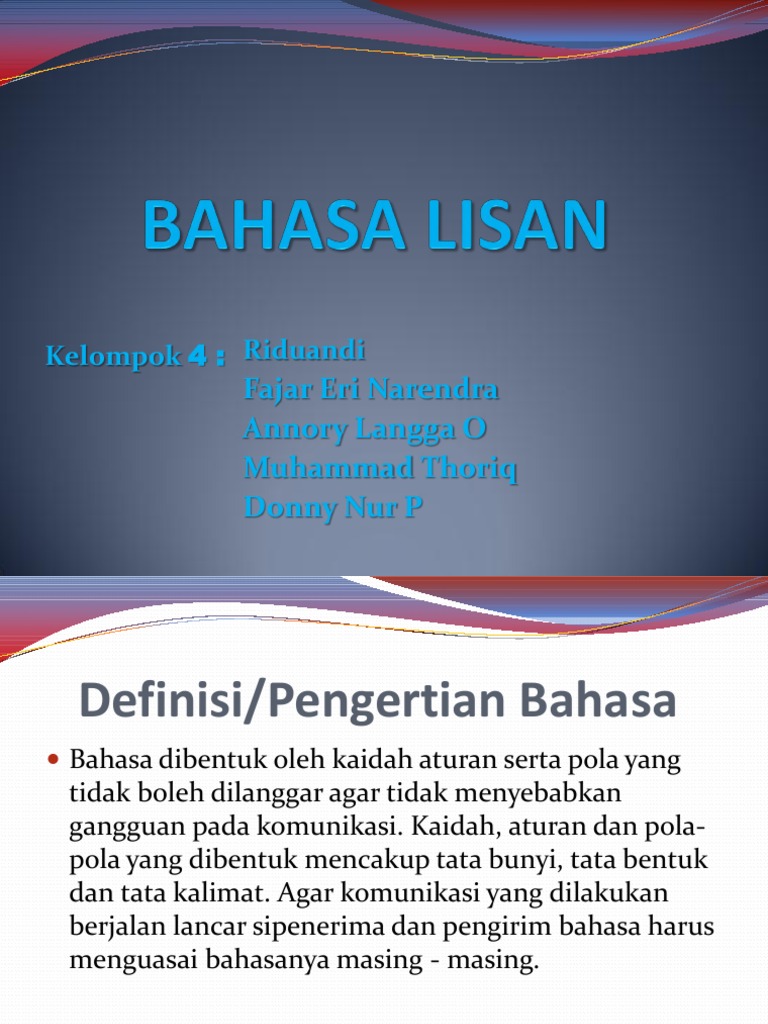 Bahasa Lisan | PDF