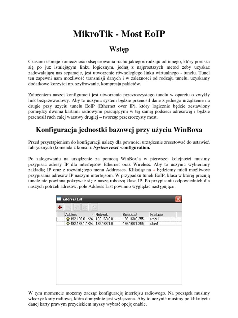 MikroTik - Most EoIP | PDF