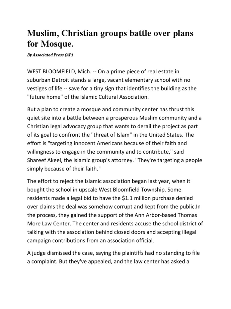 Mosque Battle | PDF | Public Sphere | Government