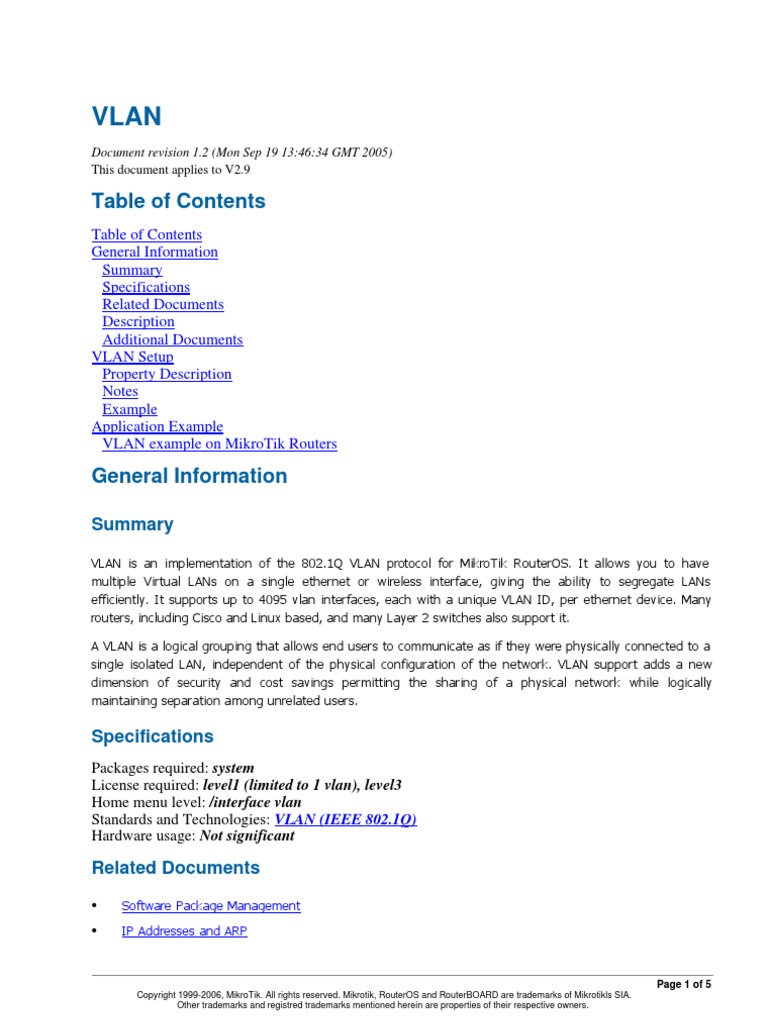 Mikrotik Vlan | PDF | Computer Network | Router (Computing)