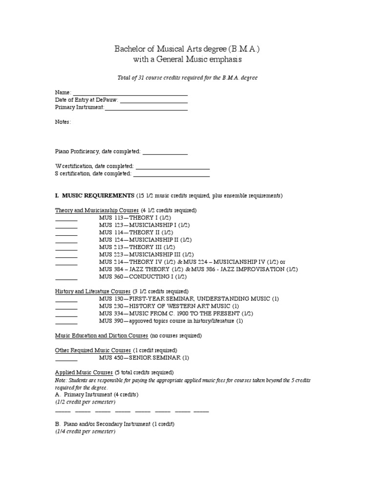 Bma General | PDF | Course Credit | Academic Term