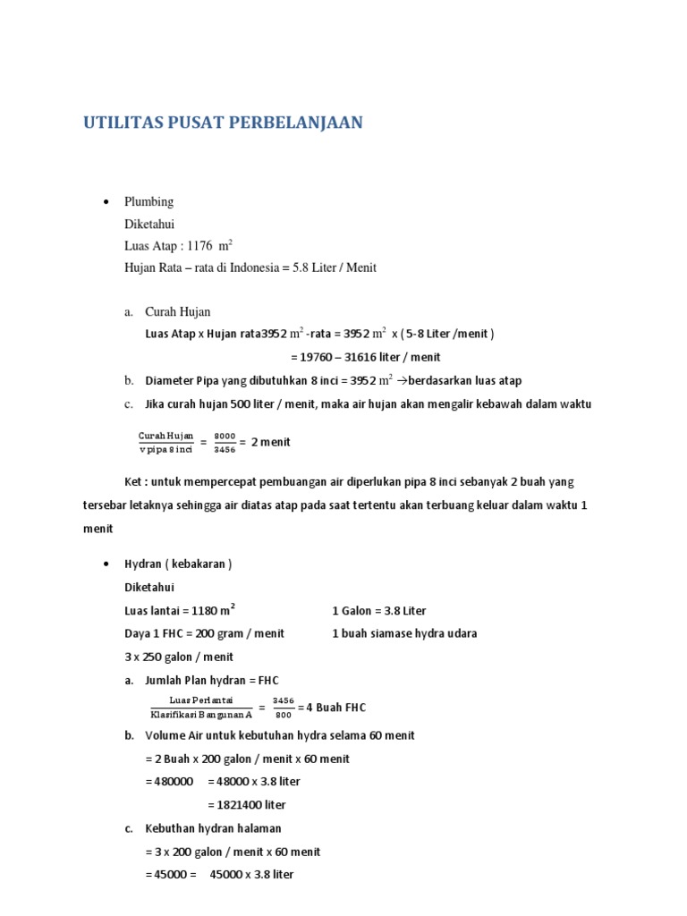 Perhitungan Utilitas | PDF