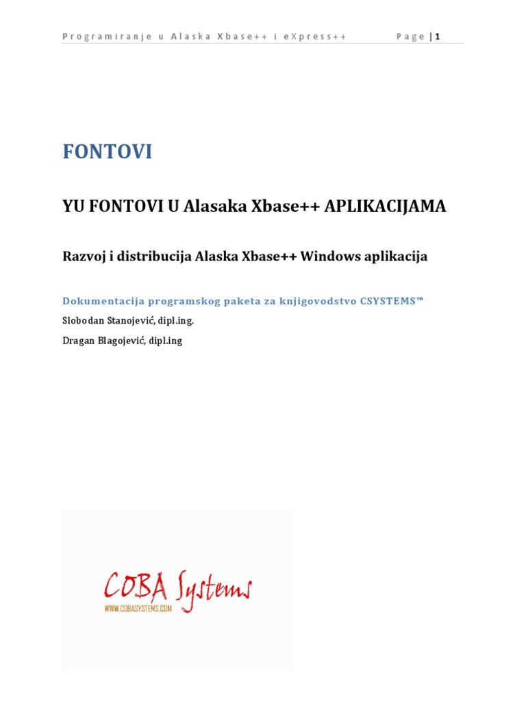 Yu Fontovi U Alaska Xbase Aplikacijama | PDF