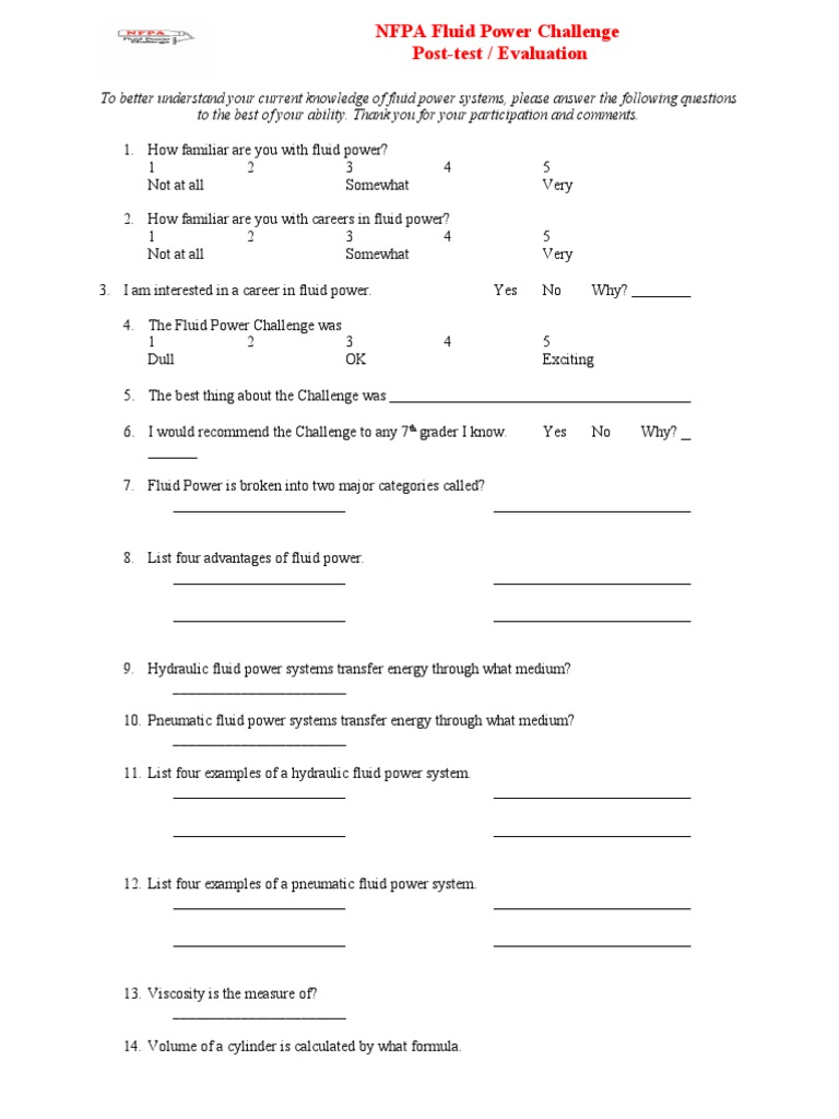 Challenge Post Test | PDF