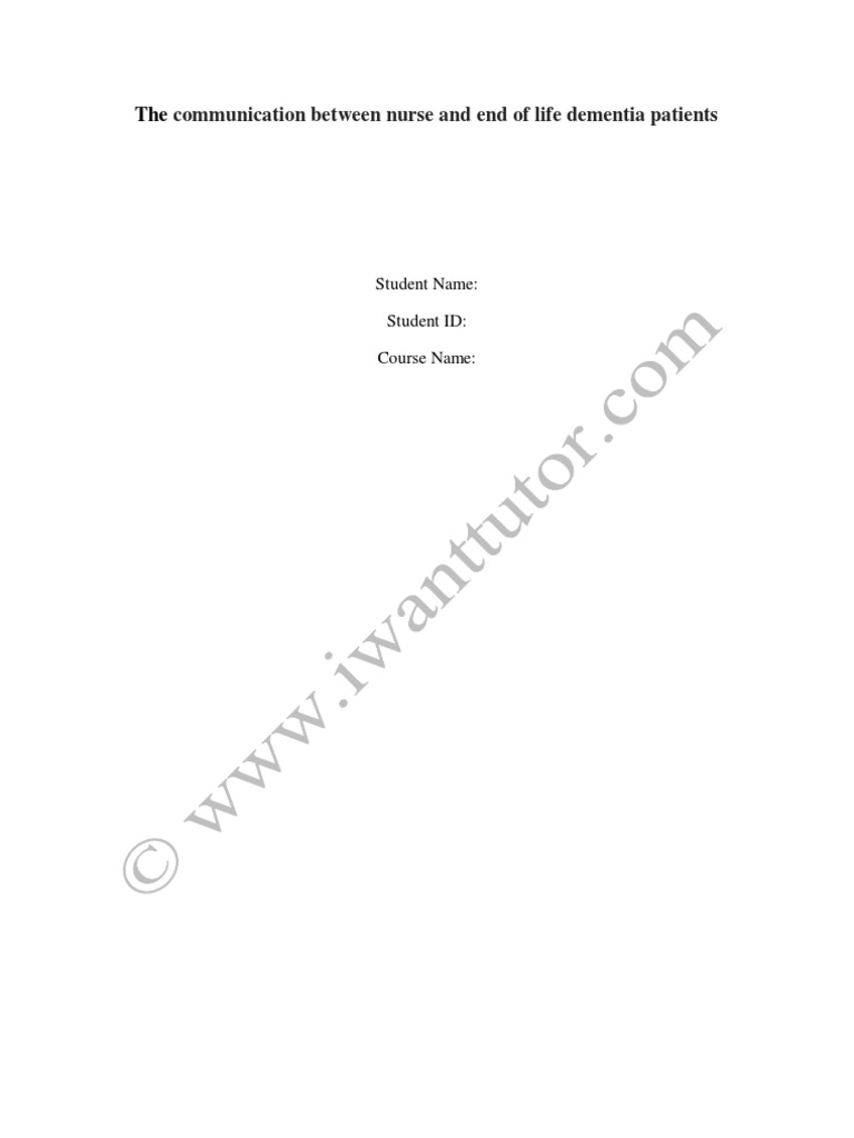 Nursing Dissertation, Nursing Essay, Nursing Project, Nursing ...