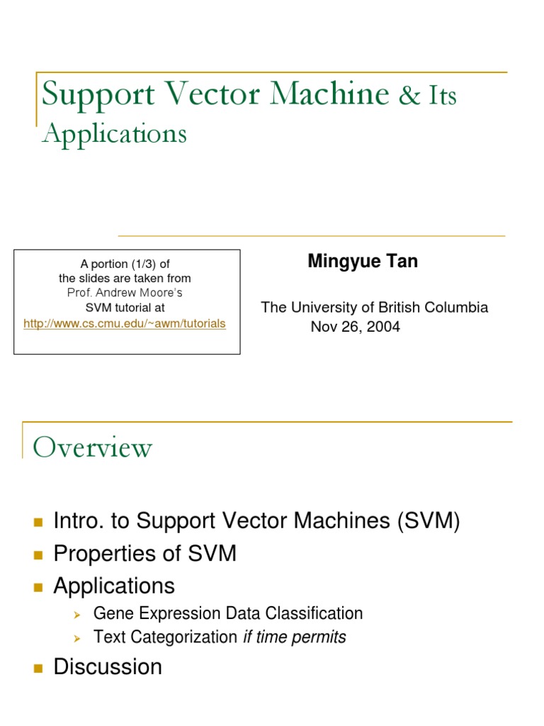 SVM Tutorial | PDF | Support Vector Machine | Mathematical Optimization
