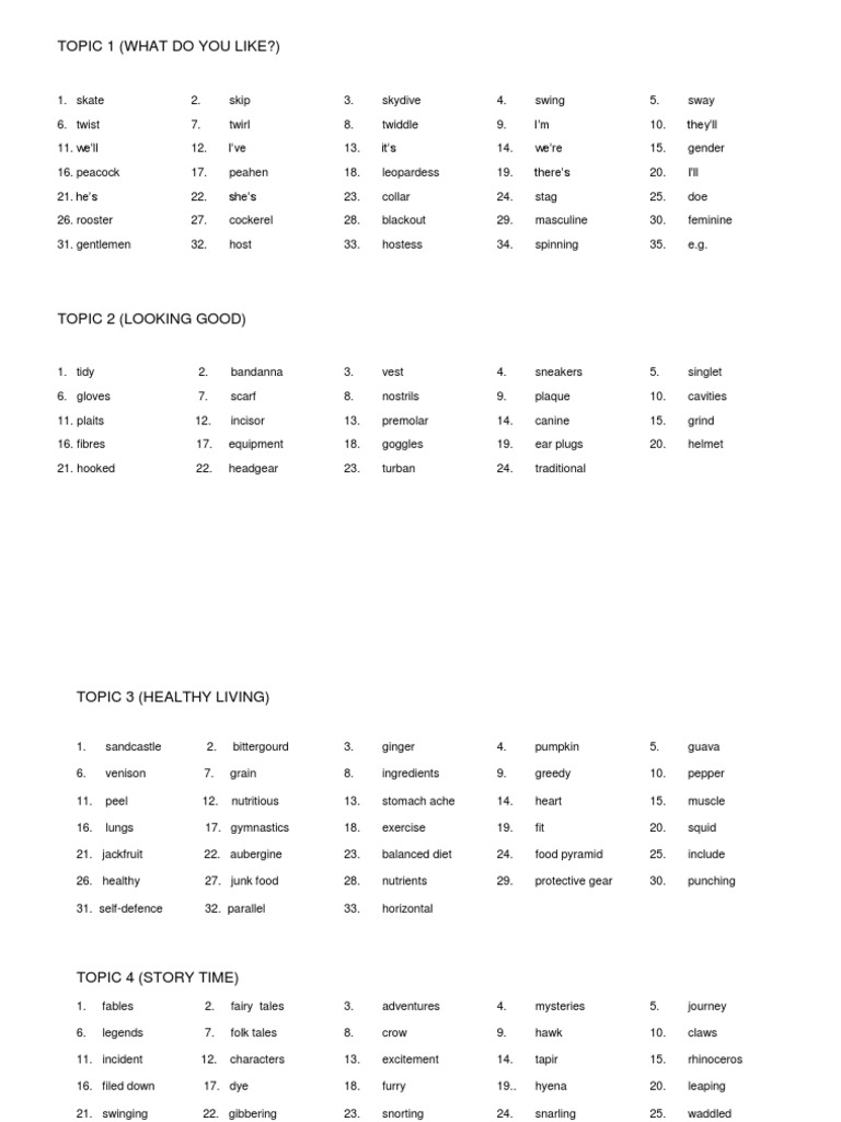 Year 4 Vocabulary | PDF | Weather | Nature