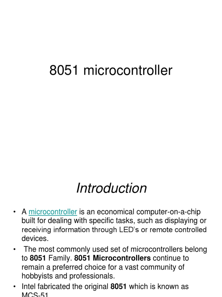 8051 Microcontroller | PDF | Microcontroller | Random Access Memory