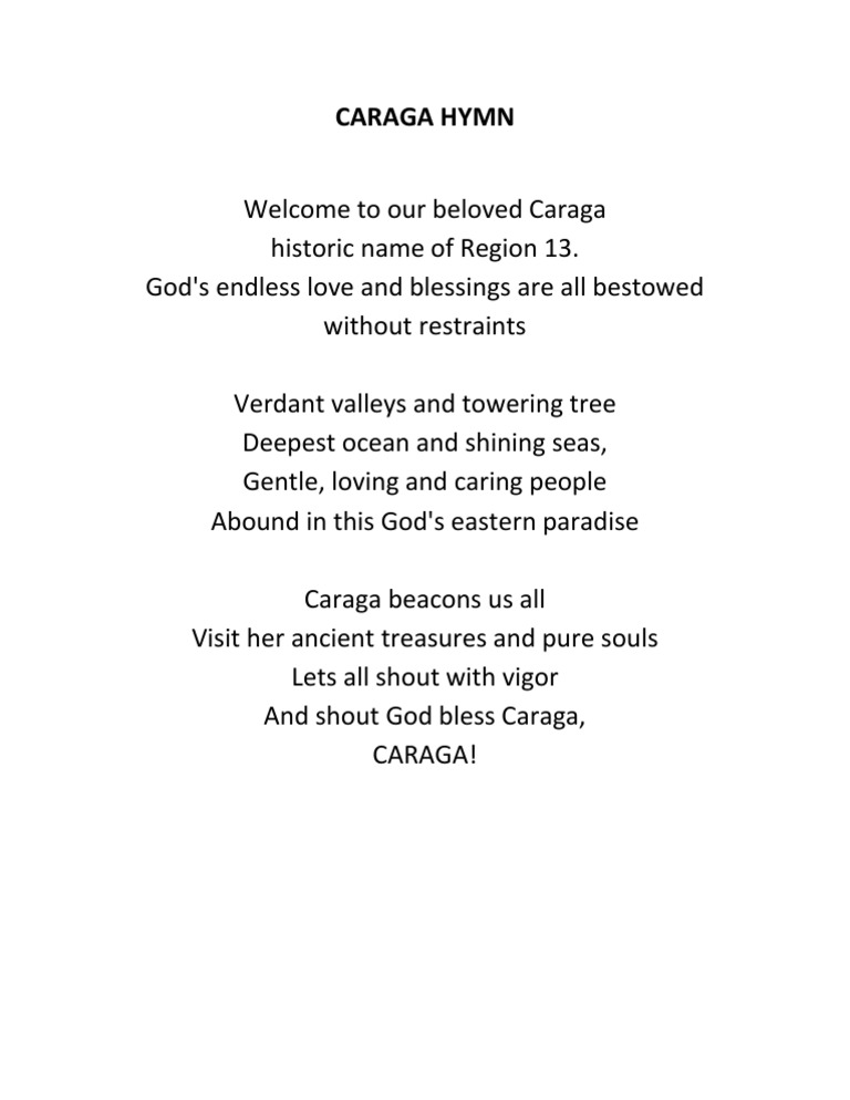 Caraga Hymn | PDF
