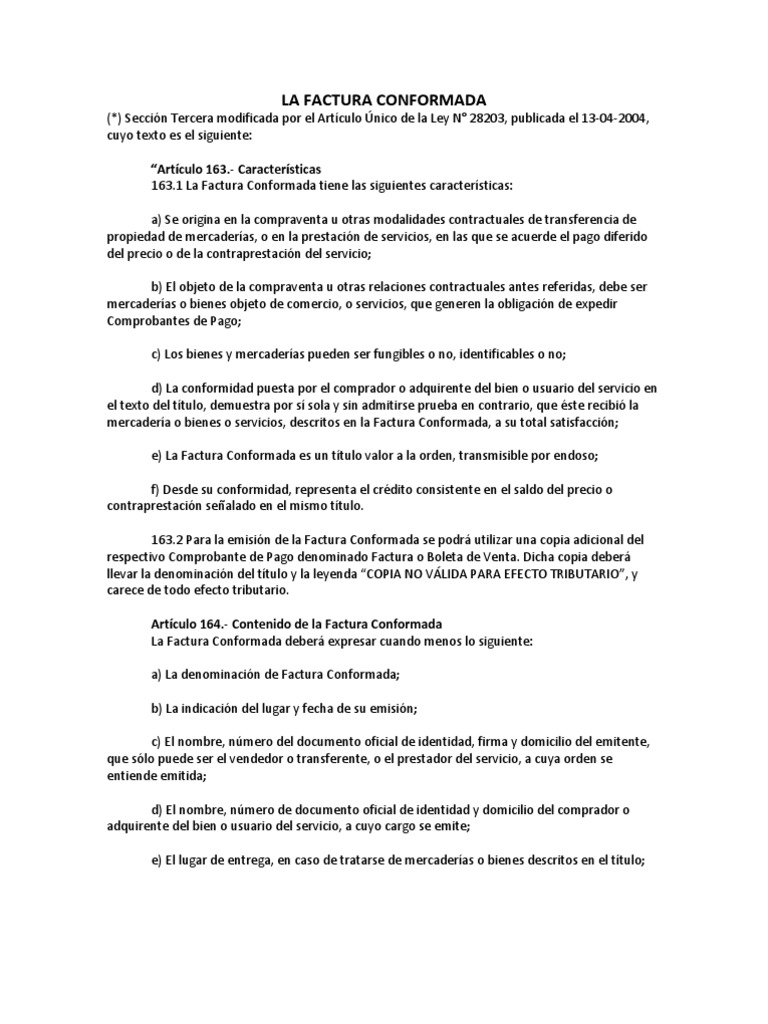 La Factura Conformada | PDF | Factura | Pagos