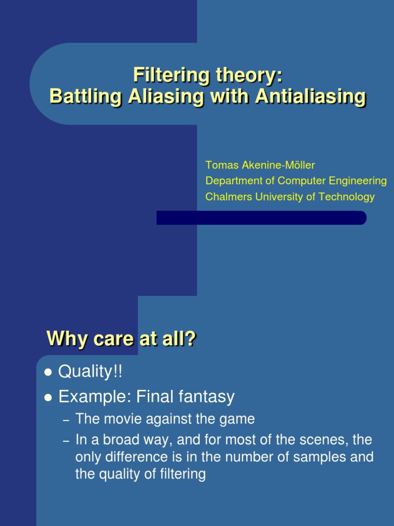 Filtering Theory: Battling Aliasing With Antialiasing | PDF | Sampling ...