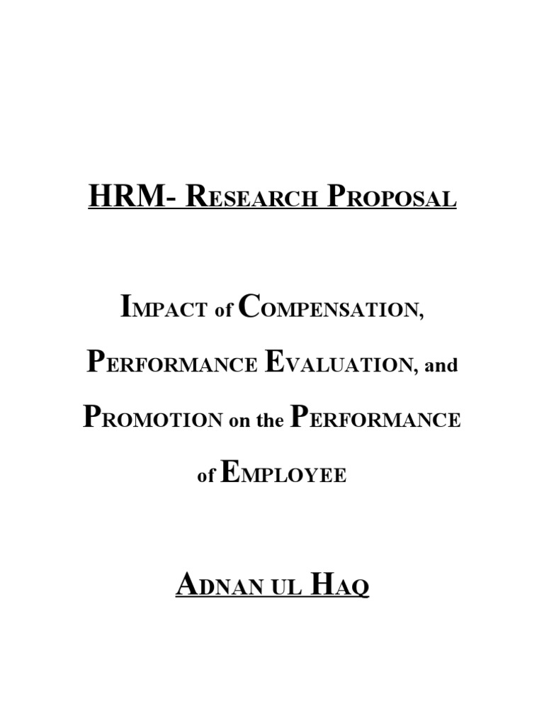 HRM Proposal | PDF | Performance Appraisal | Employment
