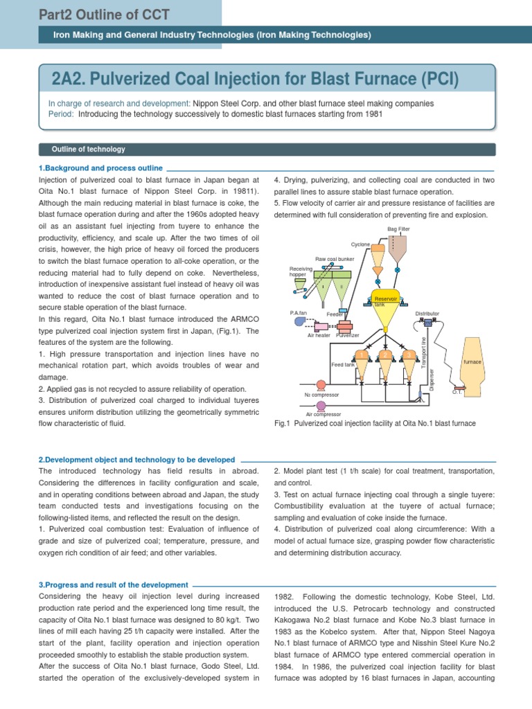 2-2-A-2-Pulverized Coal Injection For Blast Furnace (PCI) | PDF | Blast ...
