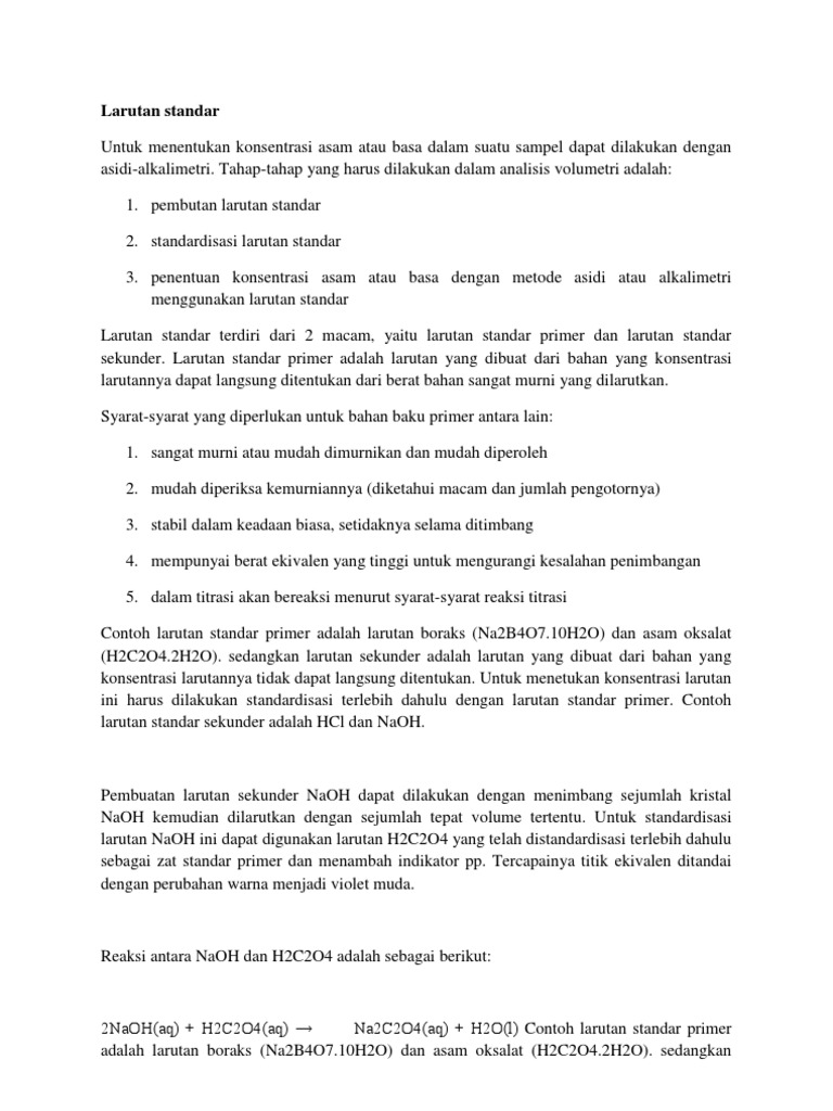 Larutan Standar | PDF