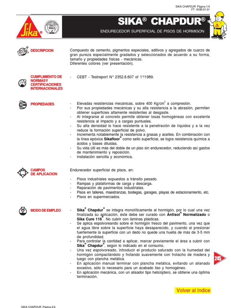 71-Sika Chapdur | PDF | Hormigón | Cemento