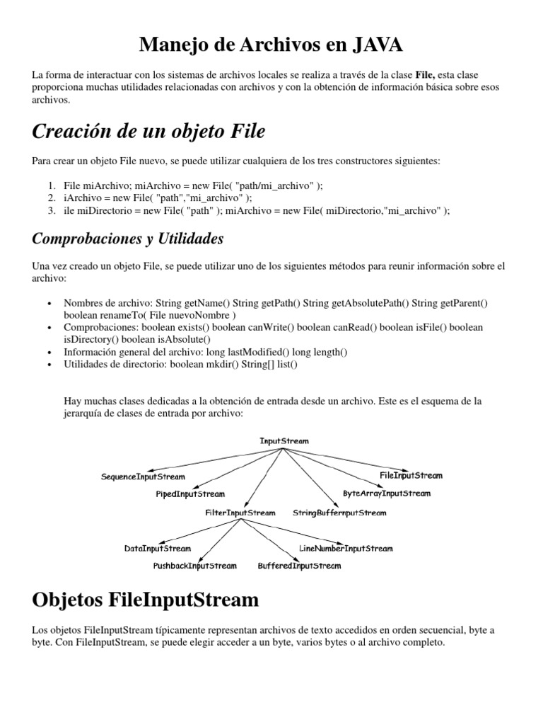 Manejo de Archivos en JAVA | PDF | Almacenador intermediario de datos | Archivo de computadora