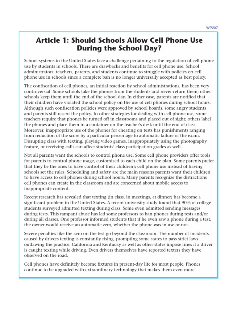 Cell Phone Use Policies in Schools | PDF | Text Messaging | Mobile Phones
